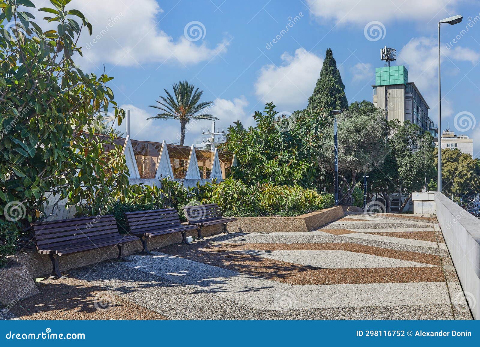 Promenade of the Embankment is Surrounded by Trees and Greenery Stock ...