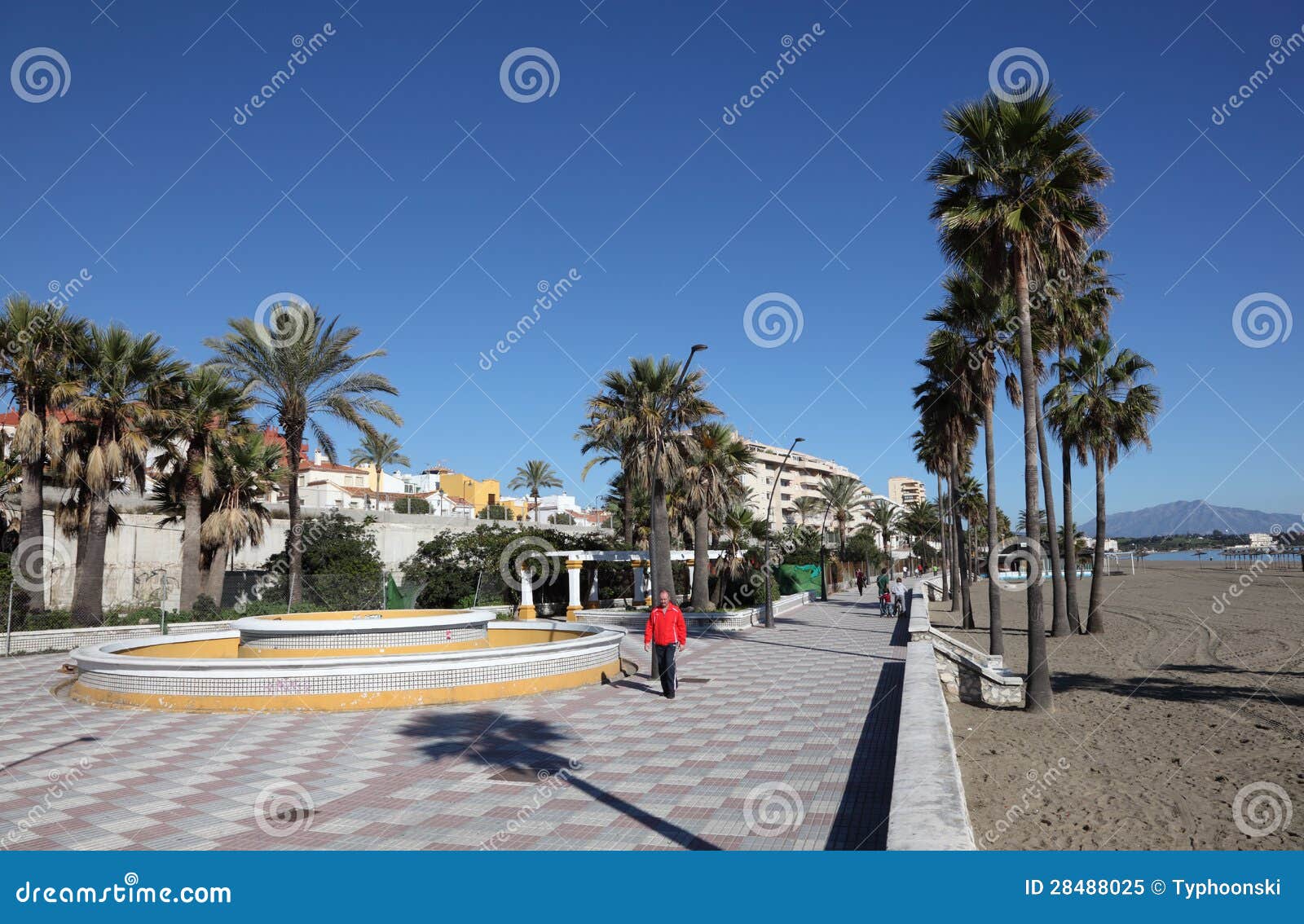 Promenade in Estepona, Spain Editorial Image - Image of resort, palm ...