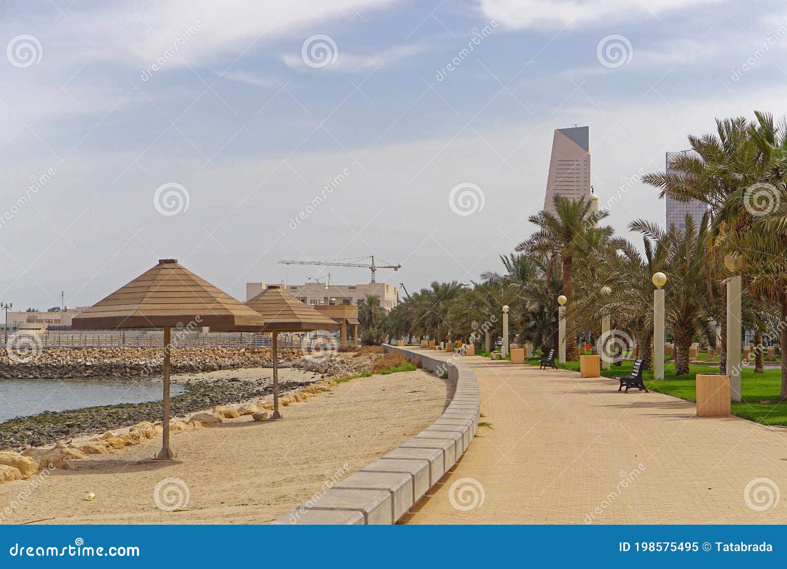 Promenade Kuwait stock image. Image of kuwait, parasol - 198575495
