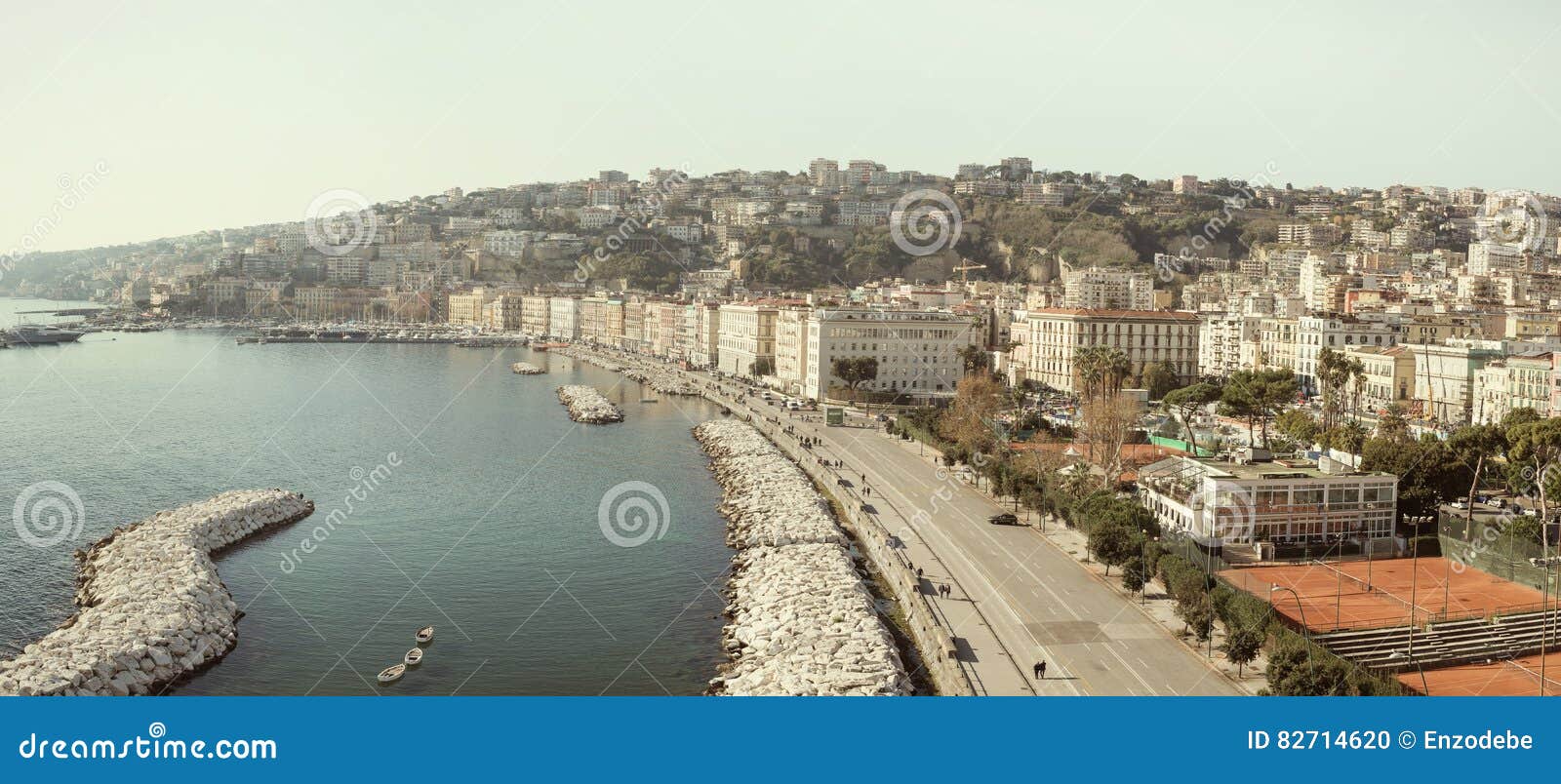 Promenade of Naples stock photo. Image of naples, seagull - 82714620