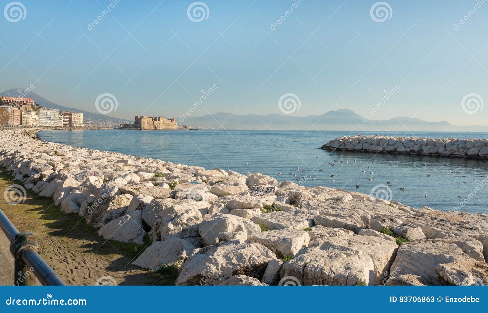 Promenade of Naples stock image. Image of seafront, port - 83706863