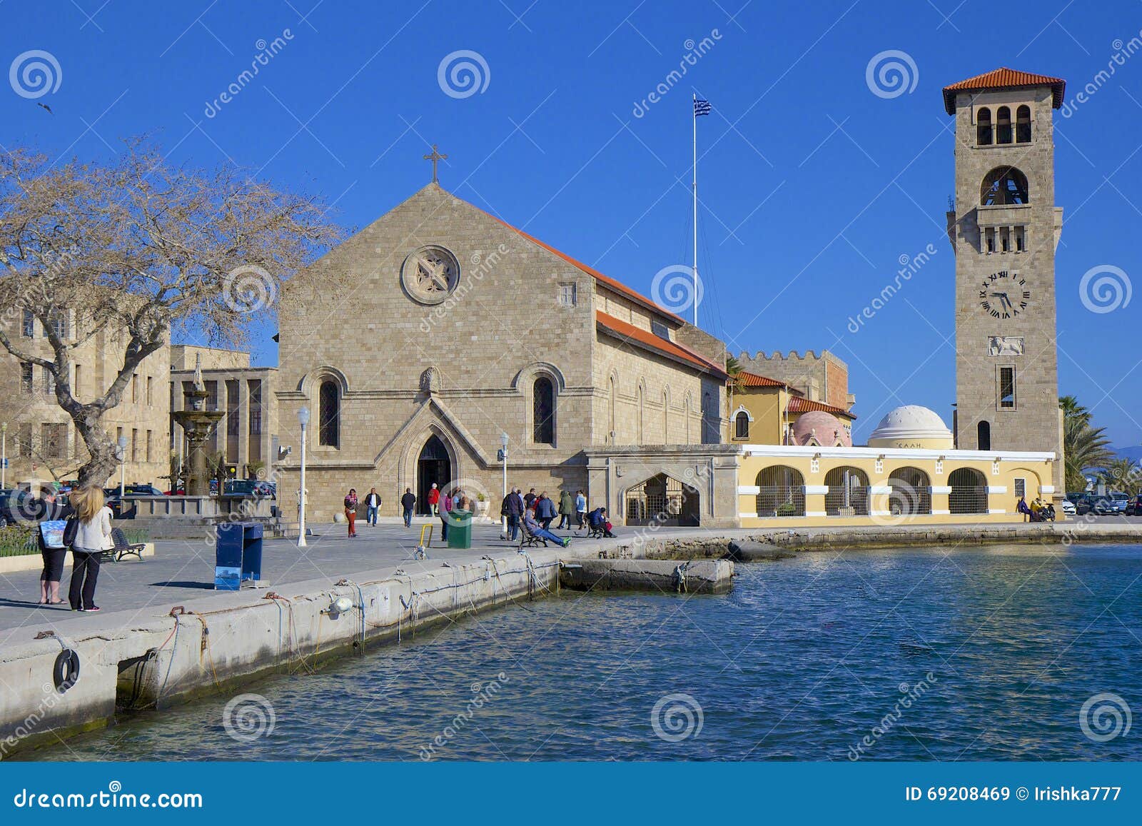 Promenade in Rhodes Town, Greece Editorial Stock Image - Image of ...