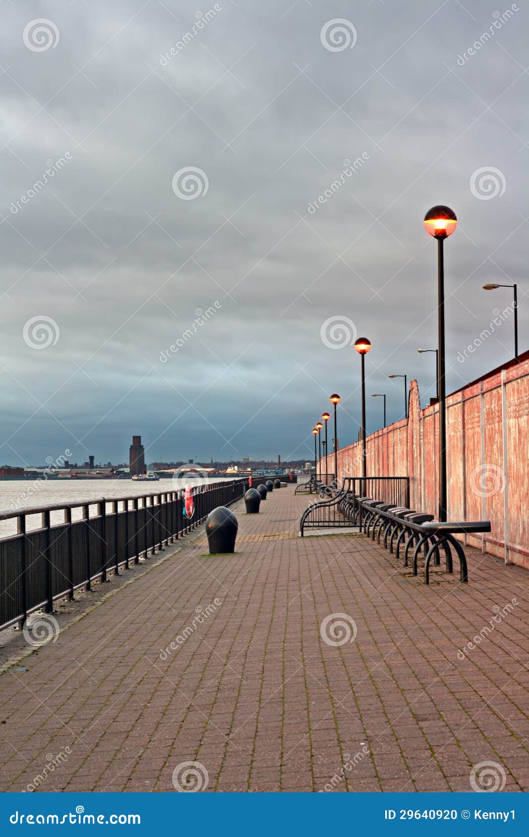 Promenade on the River Mersey, Liverpool, UK. Stock Photo - Image of ...
