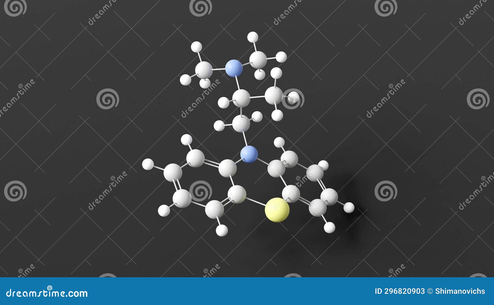 Promethazine Molecule, First-generation Antihistamine, Molecular ...