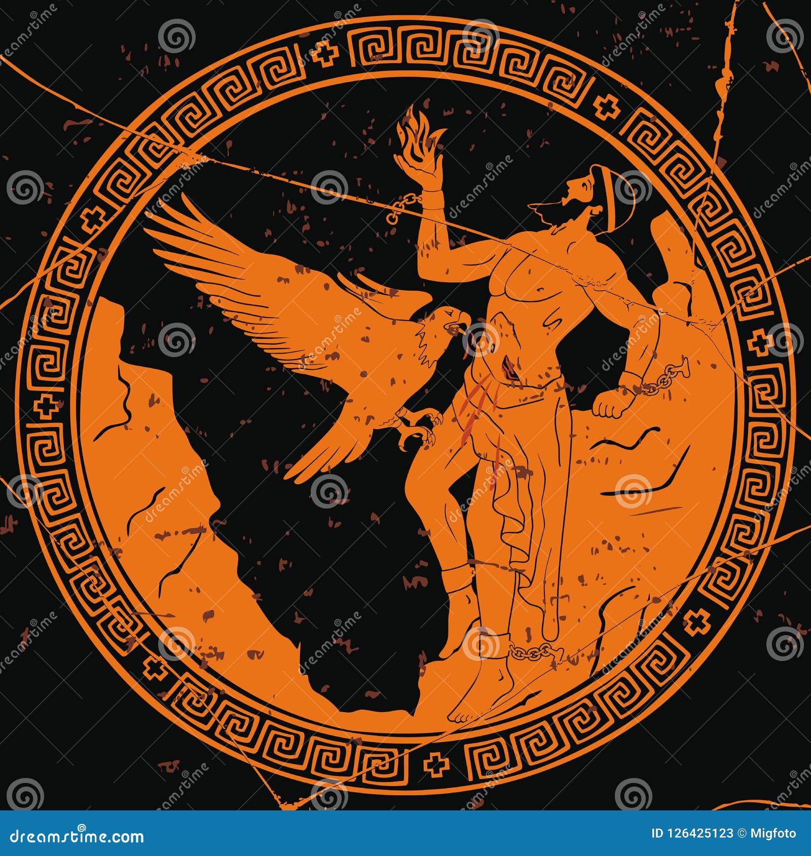 PROMETHEUS De Dios Del Griego Clásico Ilustración del Vector ...