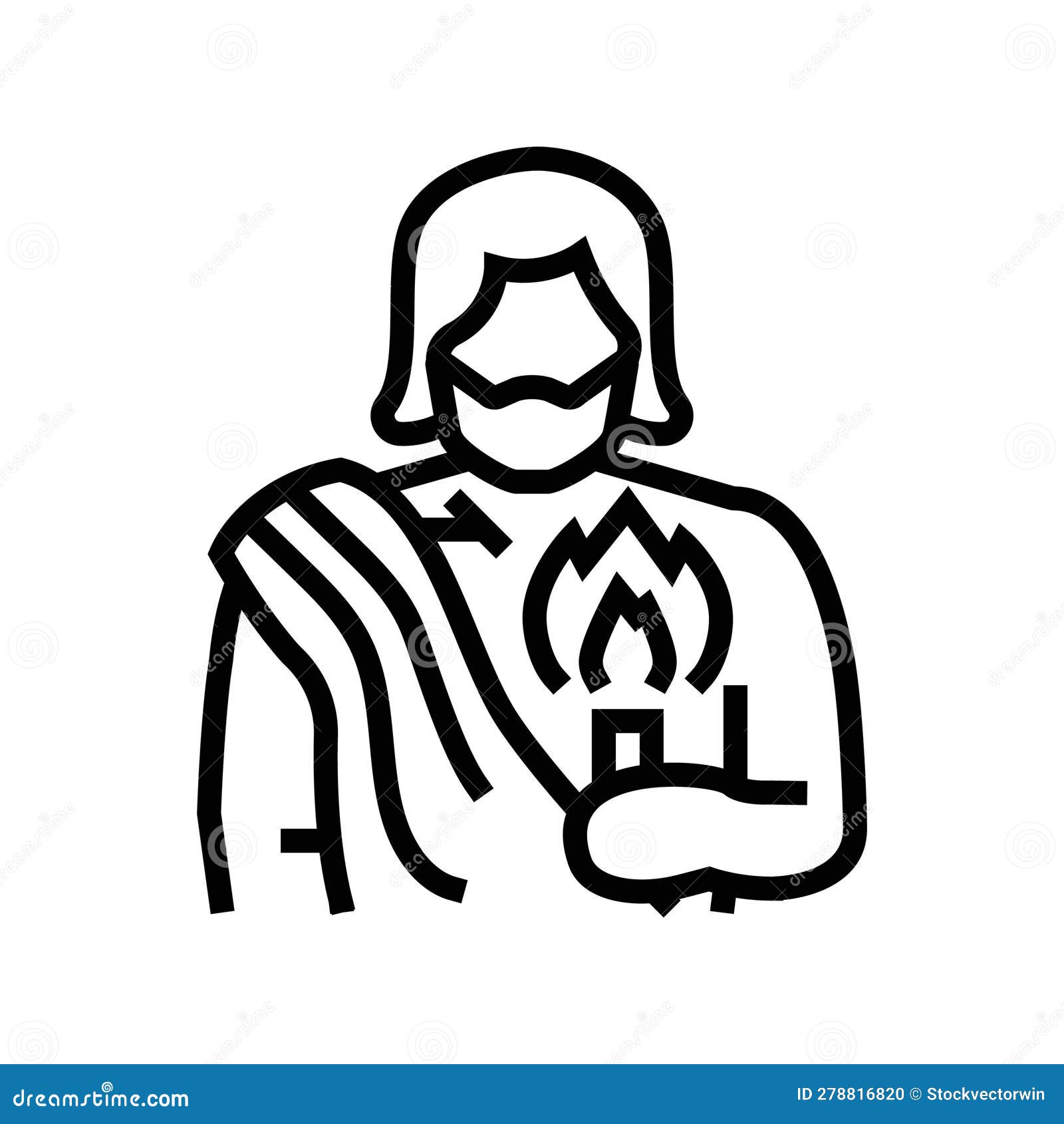 Prometheus Greek God Ancient Line Icon Vector Illustration Stock Vector ...