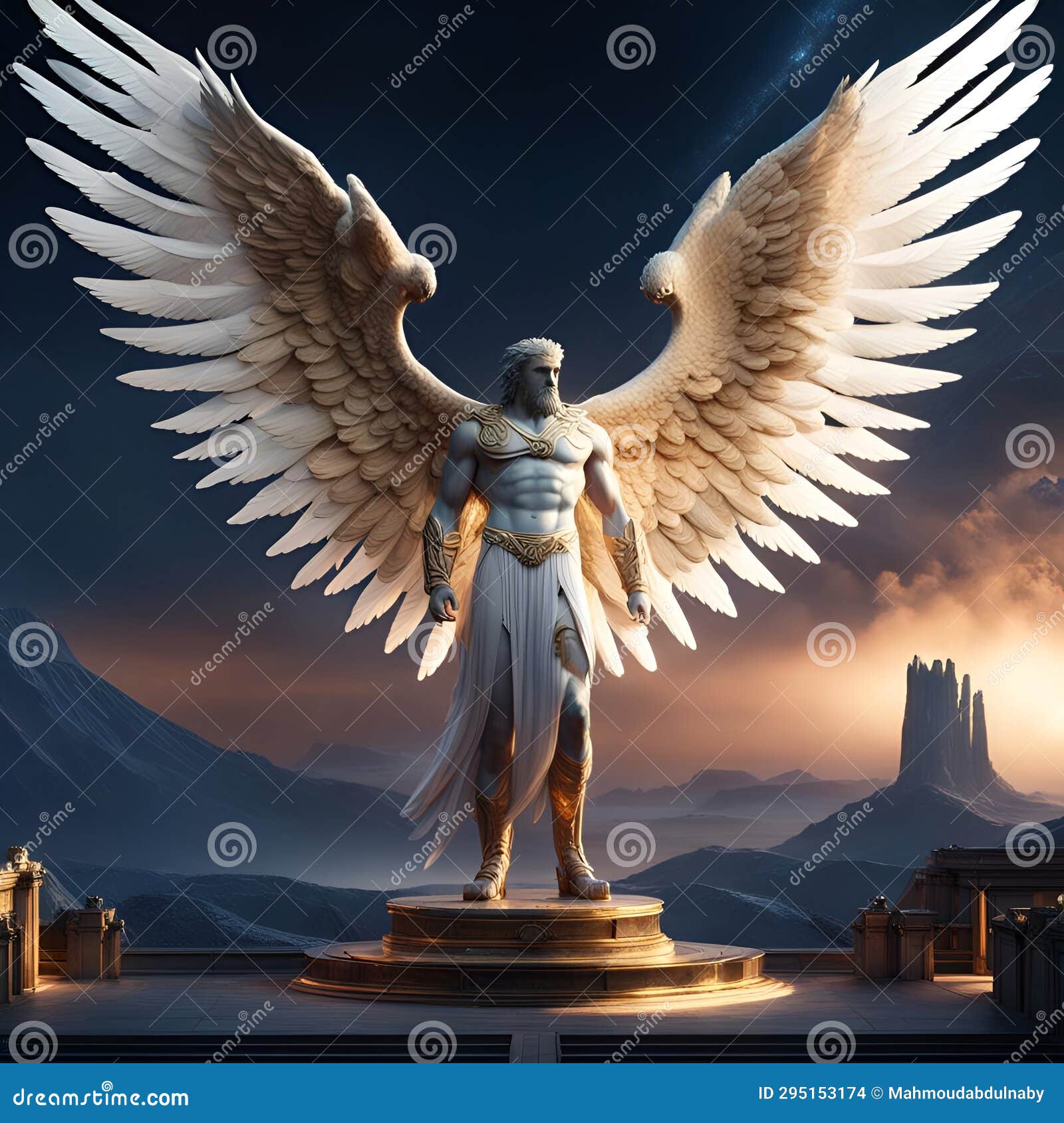 Prometheus God Eagle Silhouette Ancient Mythology Fantasy Cartoon ...