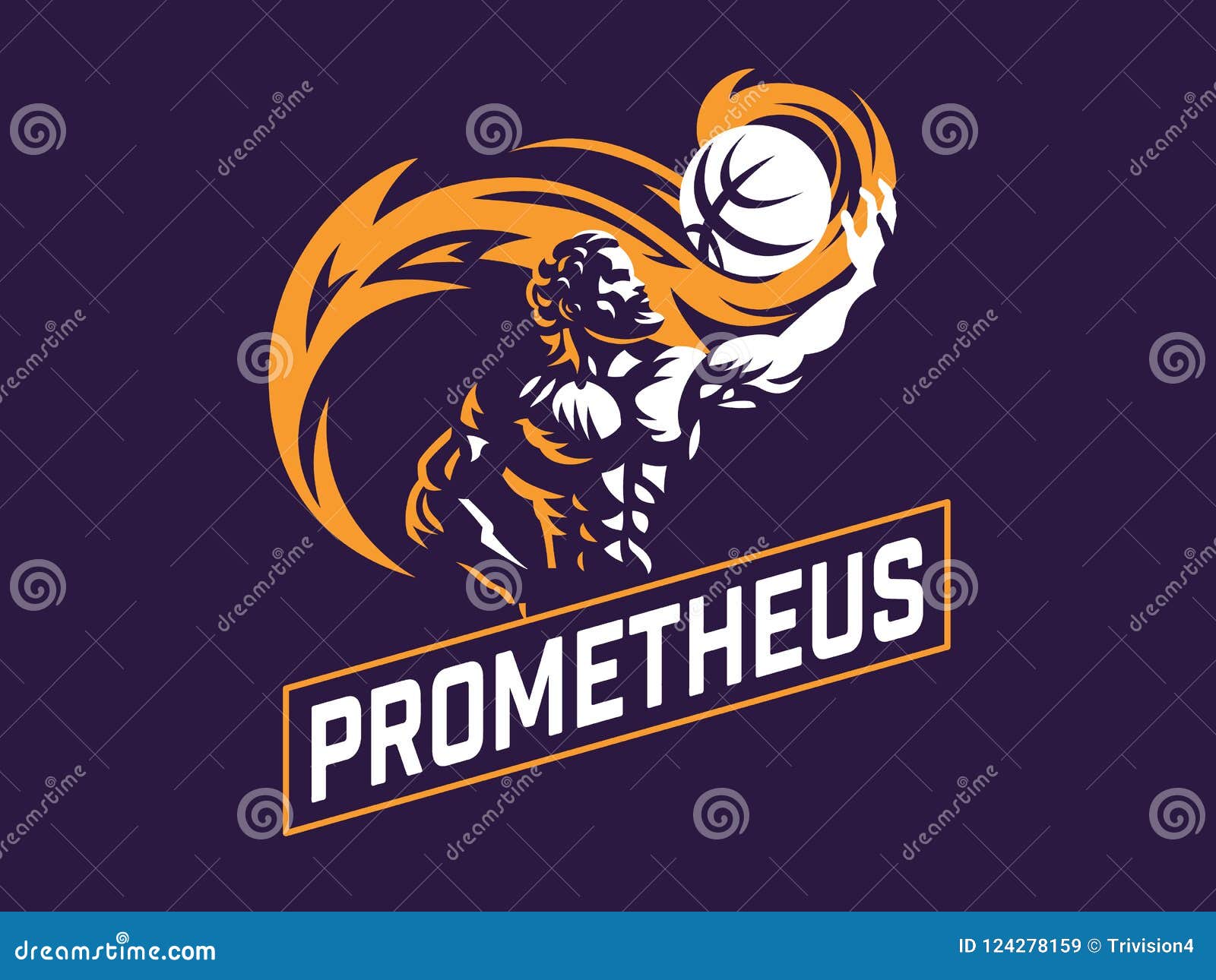 Prometheus God Silhouette Ancient Mythology Fantasy Cartoon Vector ...