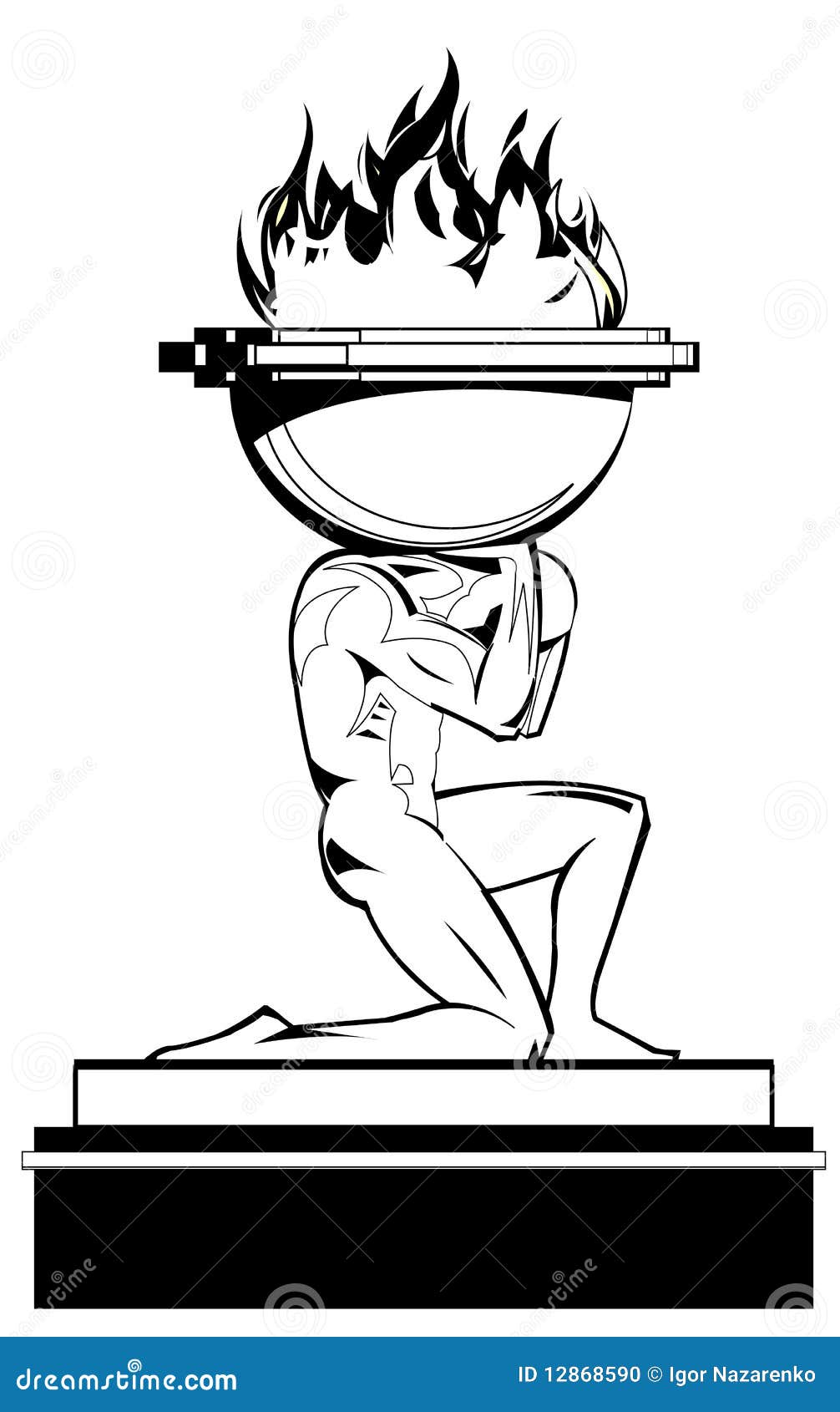 PROMETHEUS-tragendes Feuer vektor abbildung. Illustration von leistung ...