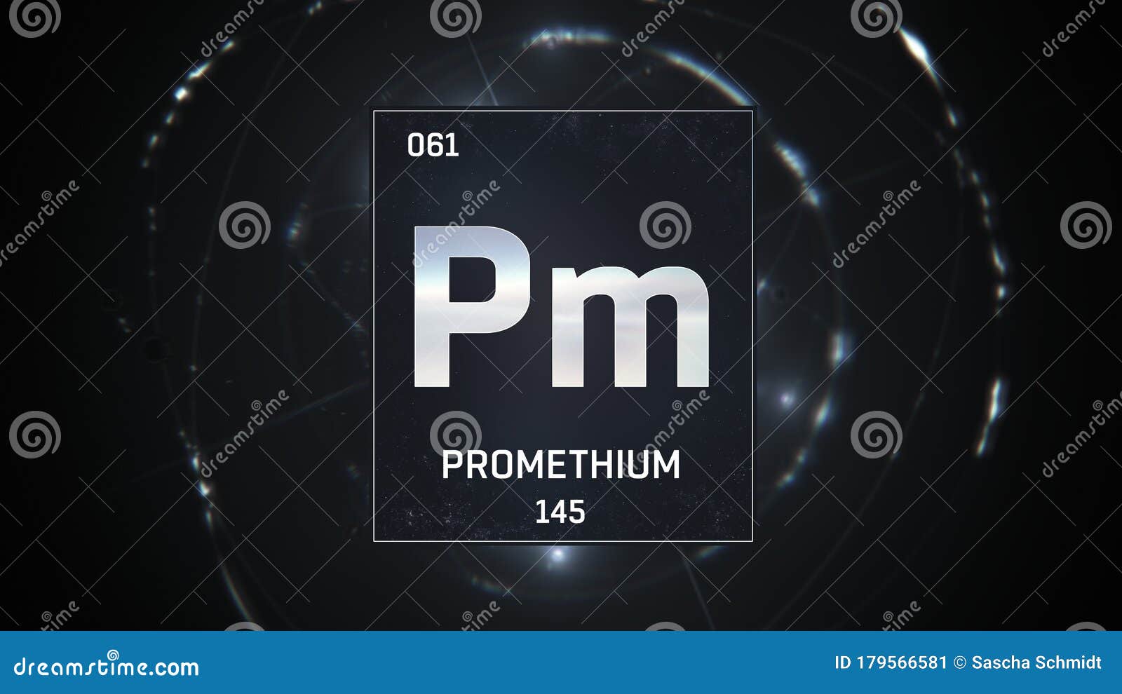 Promethium As Element 61 of the Periodic Table 3D Illustration on ...