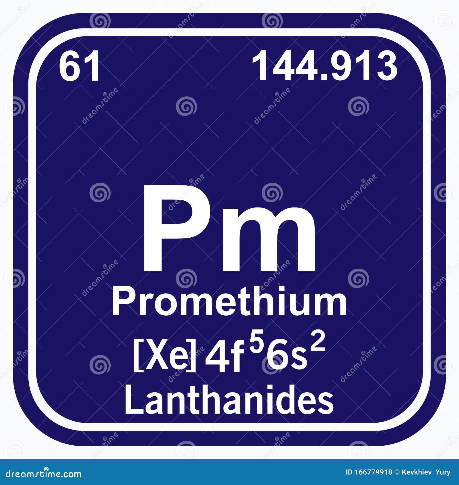 Promethium Periodic Table of the Elements Vector Illustration Eps 10 ...