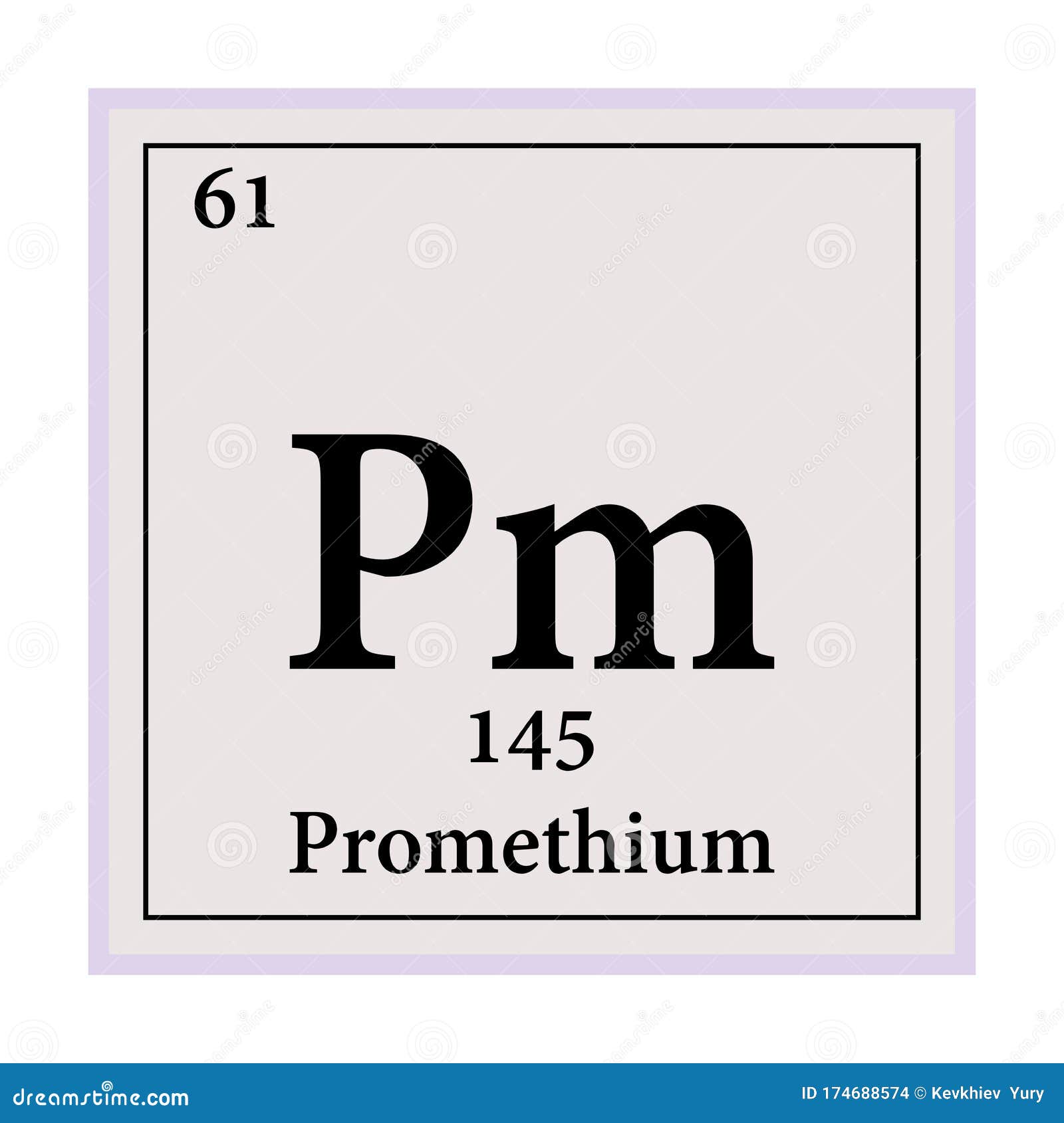 Promethium, Pm, Periodic Table Element Cartoon Vector | CartoonDealer ...