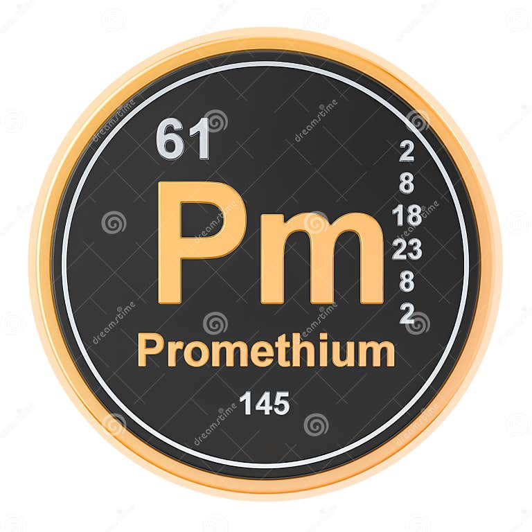 Promethium Pm Chemical Element. 3D Rendering Stock Illustration ...