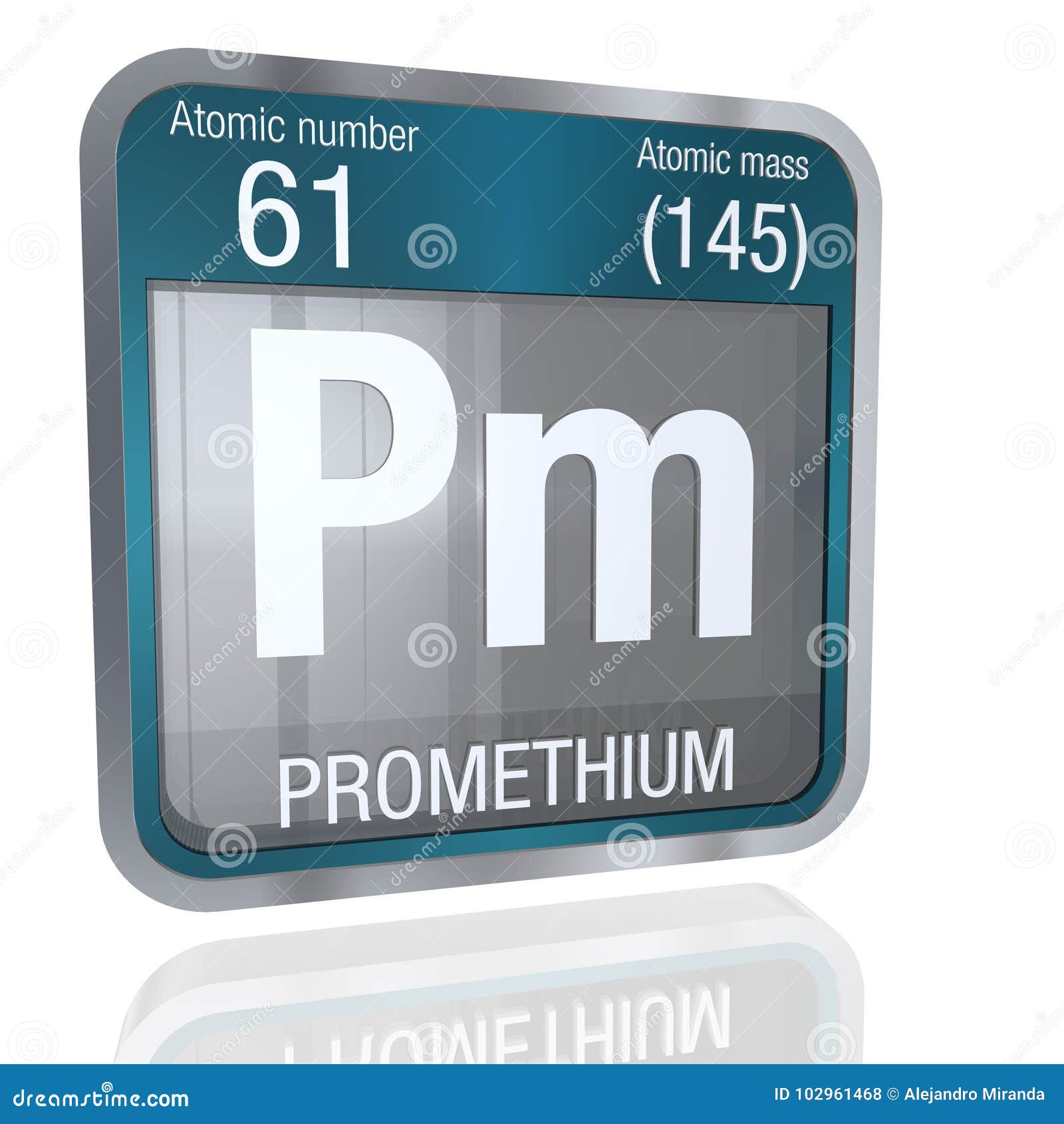 Promethium Symbol. Chemical Element Of The Periodic Table. Vector Stock ...