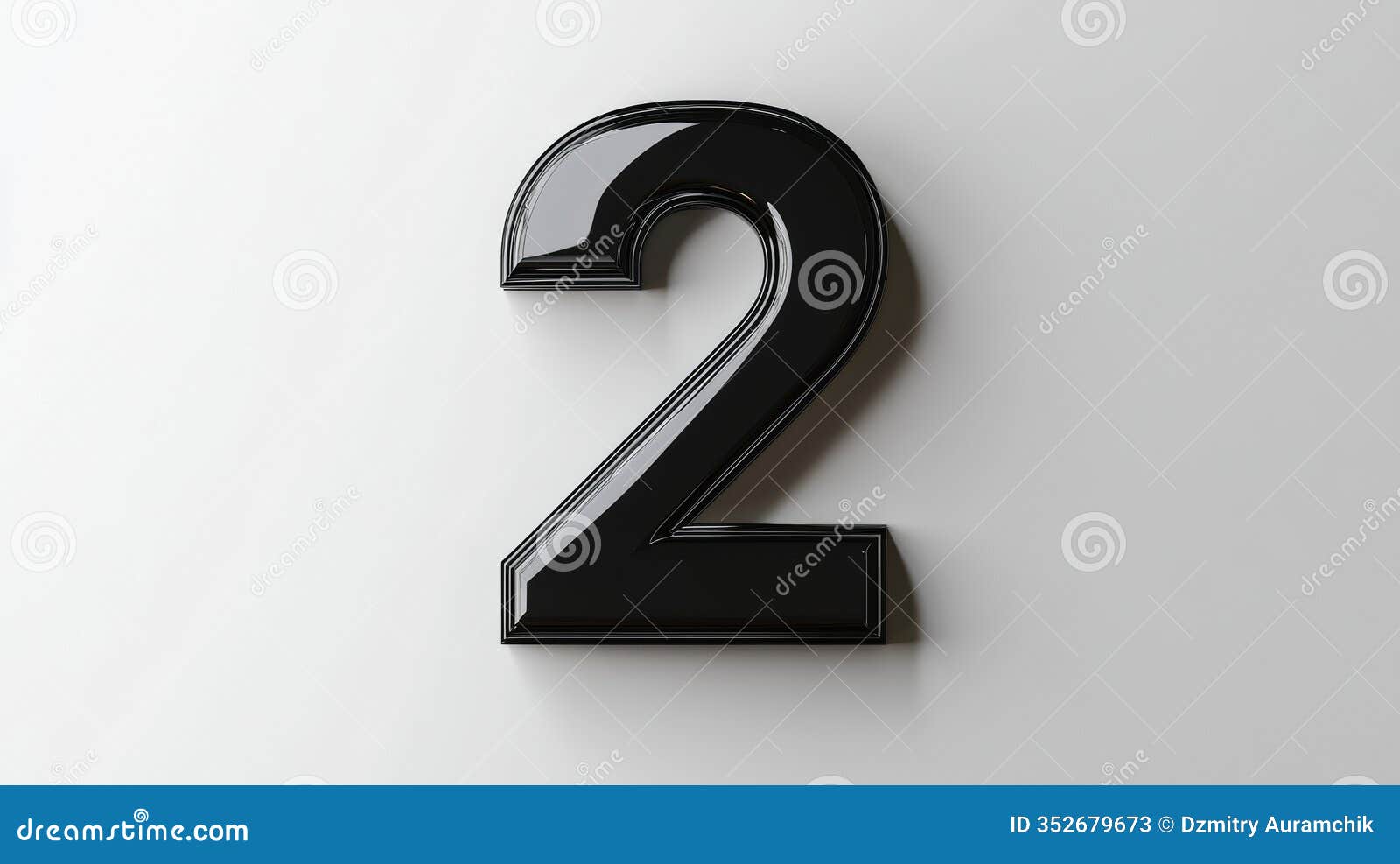 A Prominent Black Number Two on a White Canvas, Signifying Minimalism ...