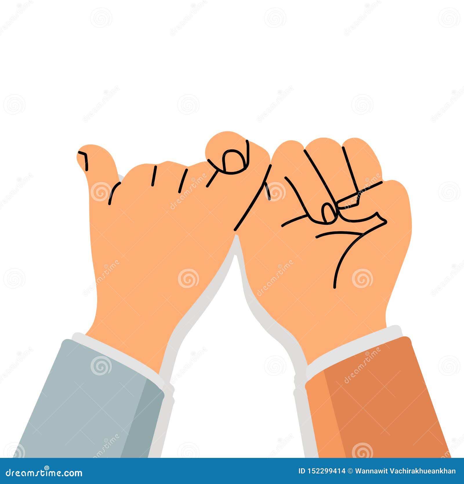 Promise Hands Sign Flat Design Stock Vector - Illustration of love ...