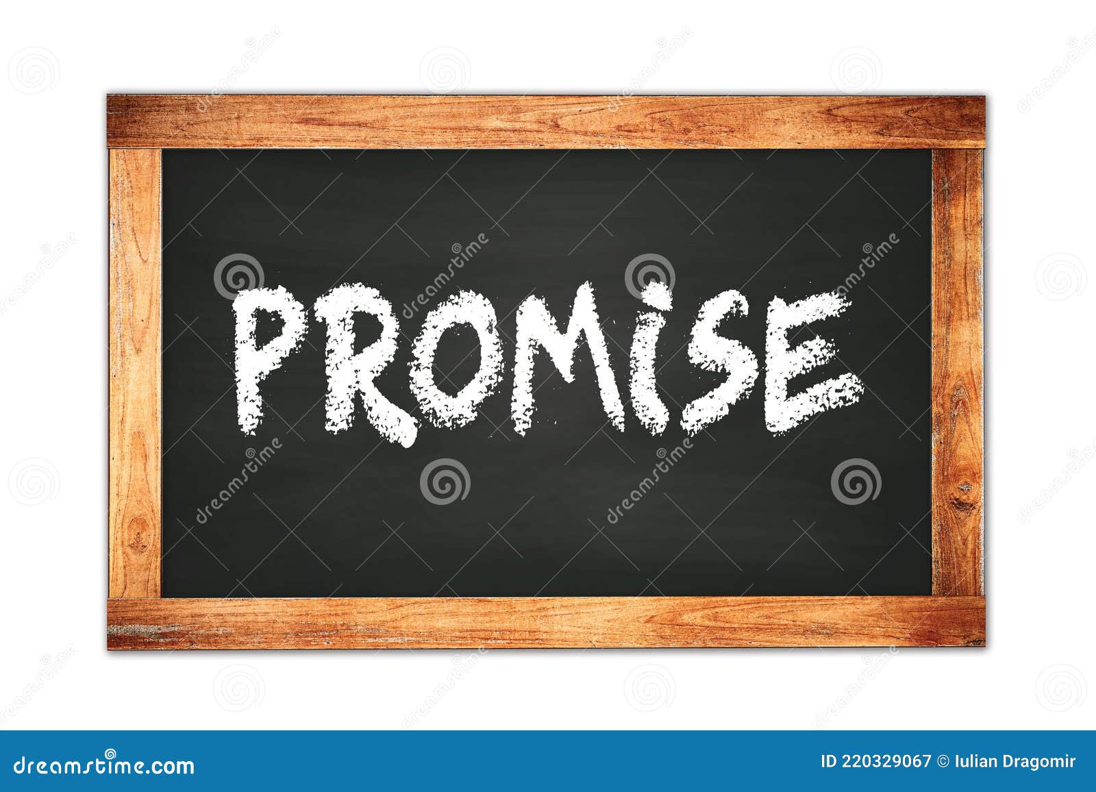 PROMISE Text Written on Wooden Frame School Blackboard Stock ...