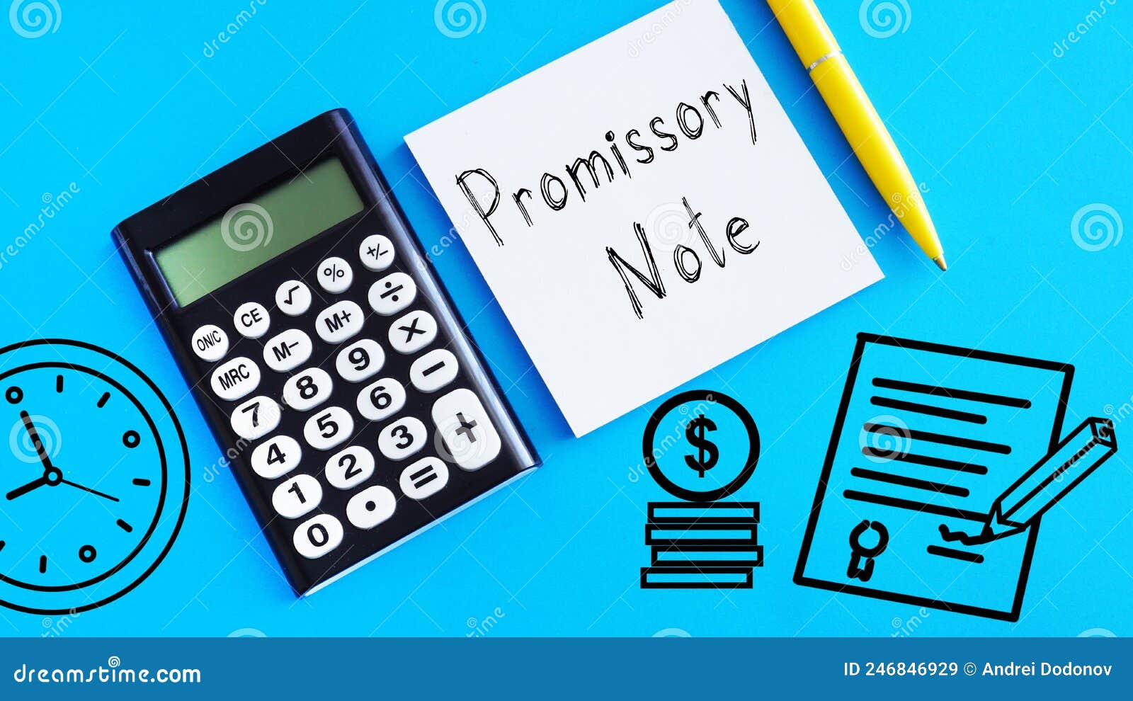Promissory Note is Shown Using the Text Stock Image - Image of ...