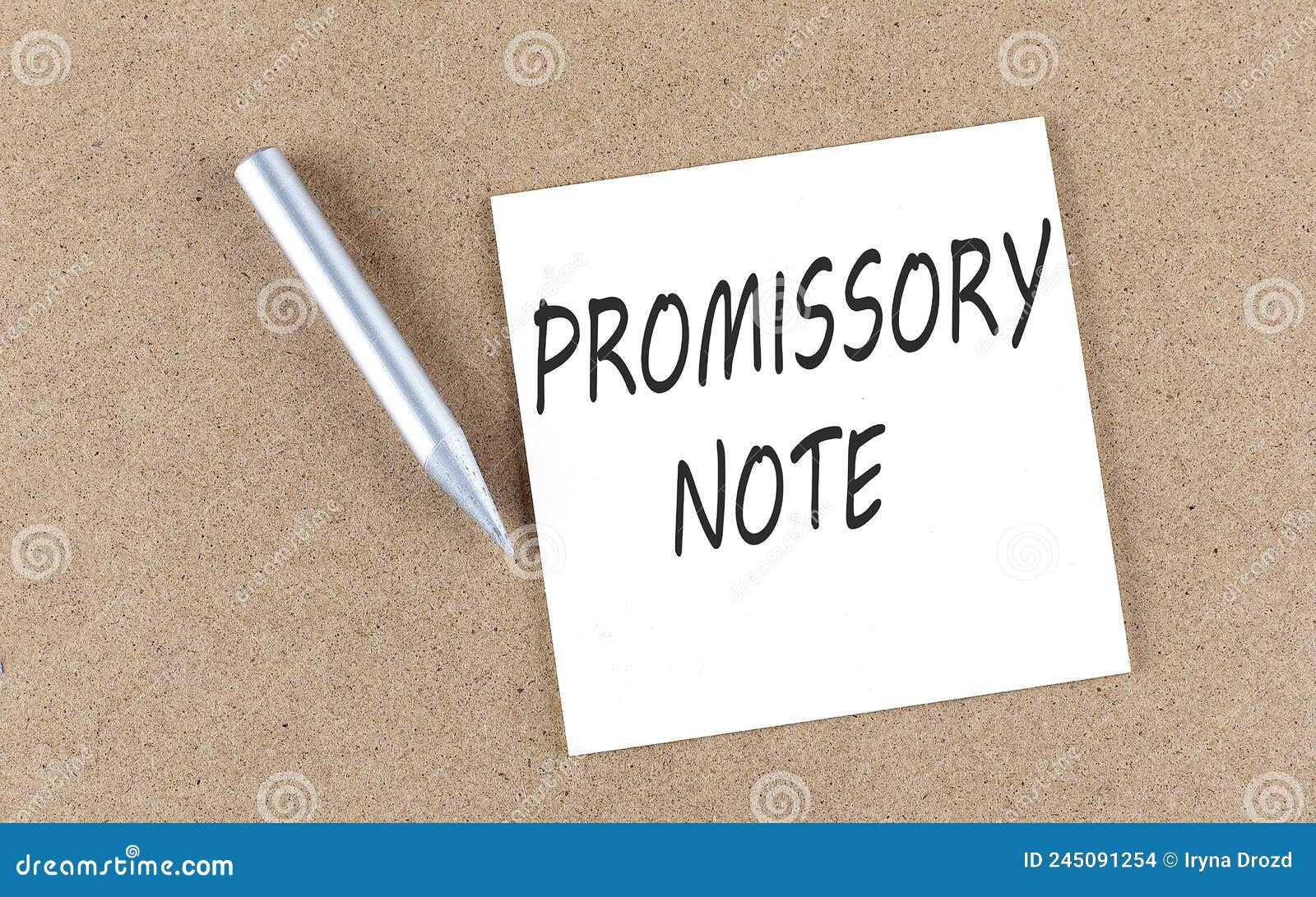 PROMISSORY NOTE Text On White Card On The Chart Background Royalty-Free ...