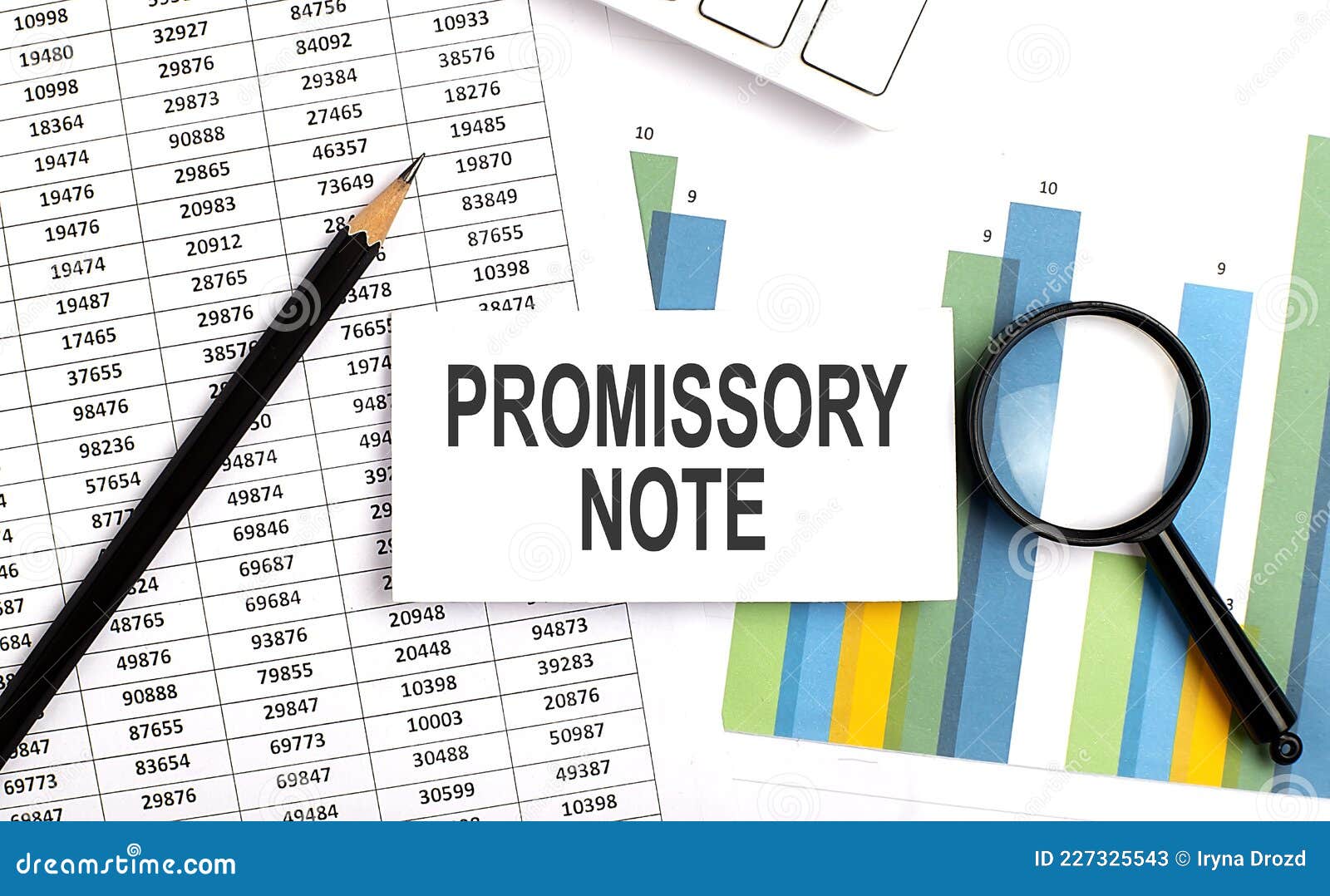 PROMISSORY NOTE Text on White Card on the Chart Background Stock Image ...