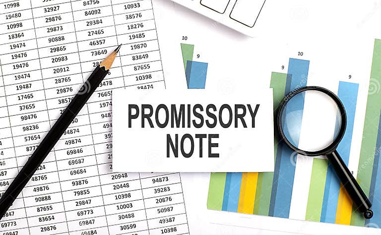 PROMISSORY NOTE Text on White Card on the Chart Background Stock Image ...