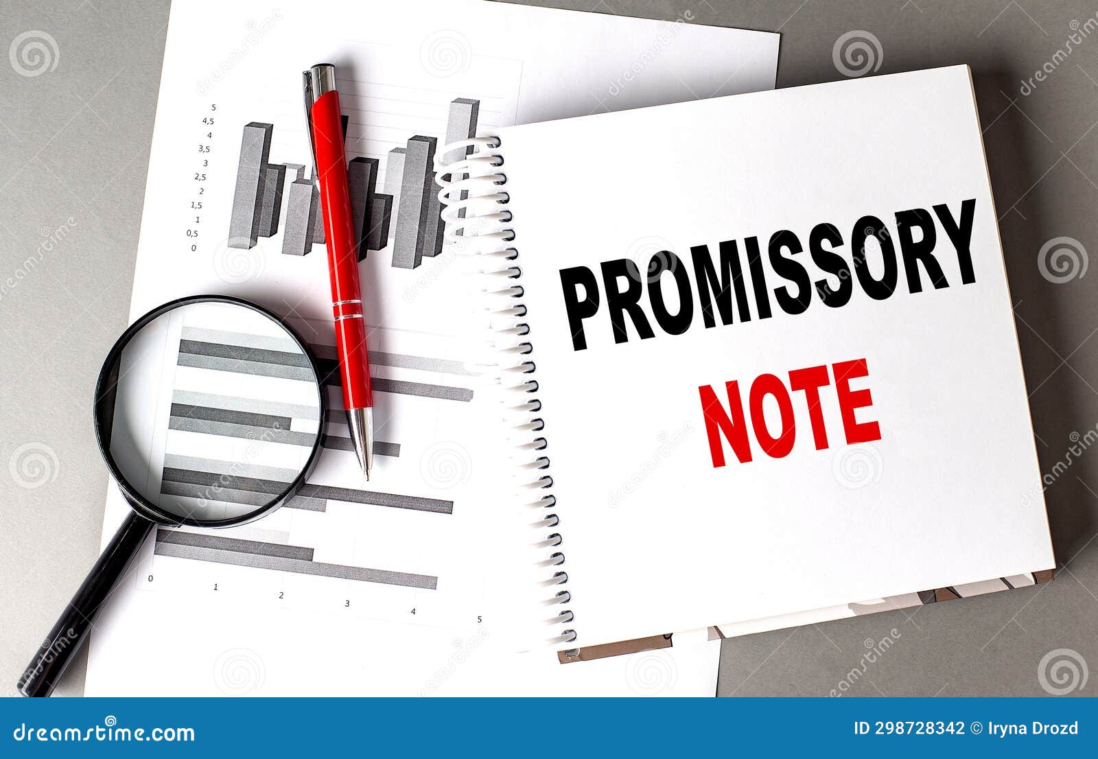 PROMISSORY NOTE Text Written on Notebook with Chart Stock Photo - Image ...