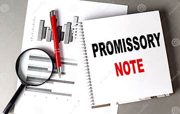 PROMISSORY NOTE Text Written on Notebook with Chart Stock Photo - Image ...