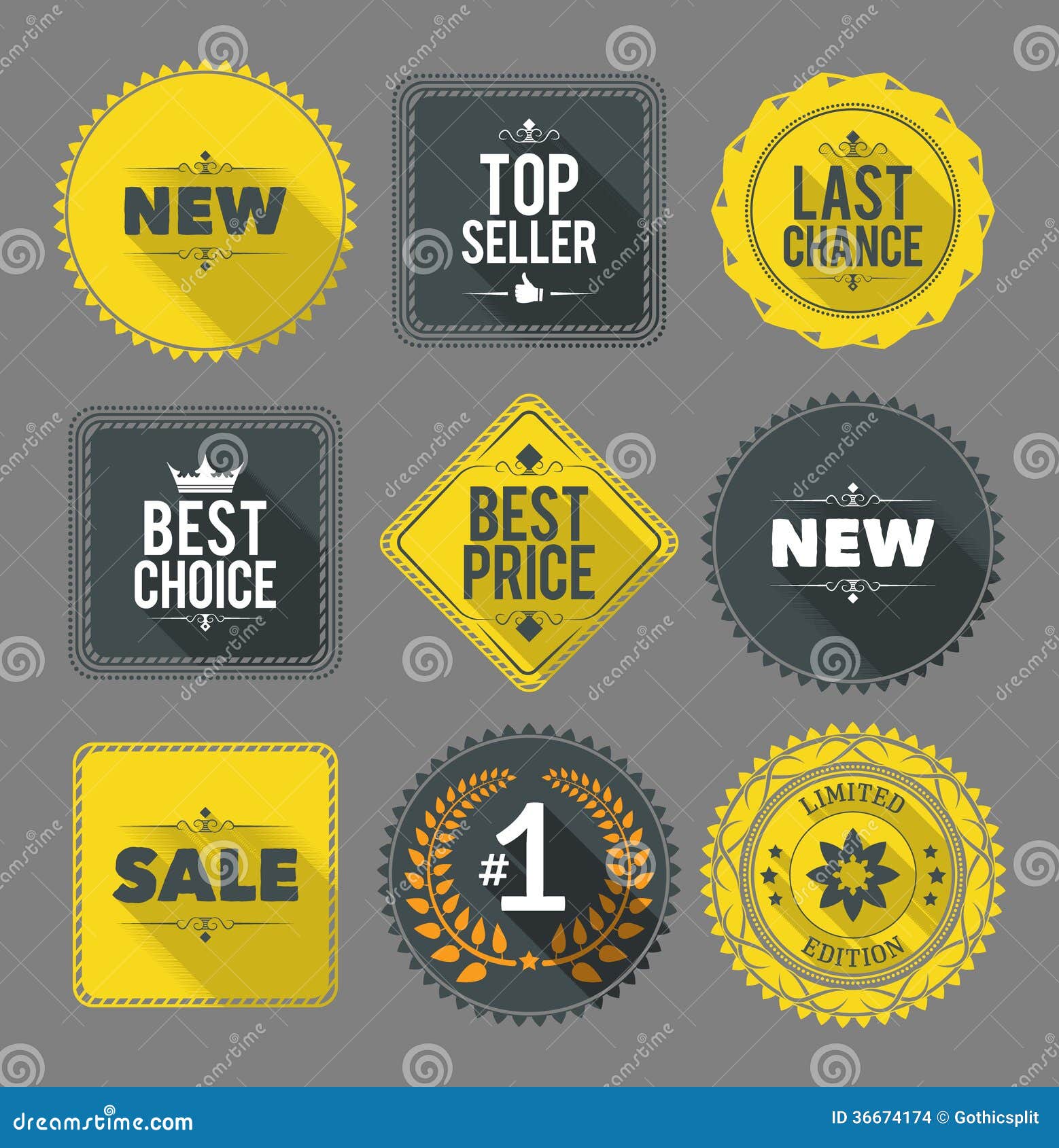 Promo badges and labels stock vector. Illustration of promo - 36674174