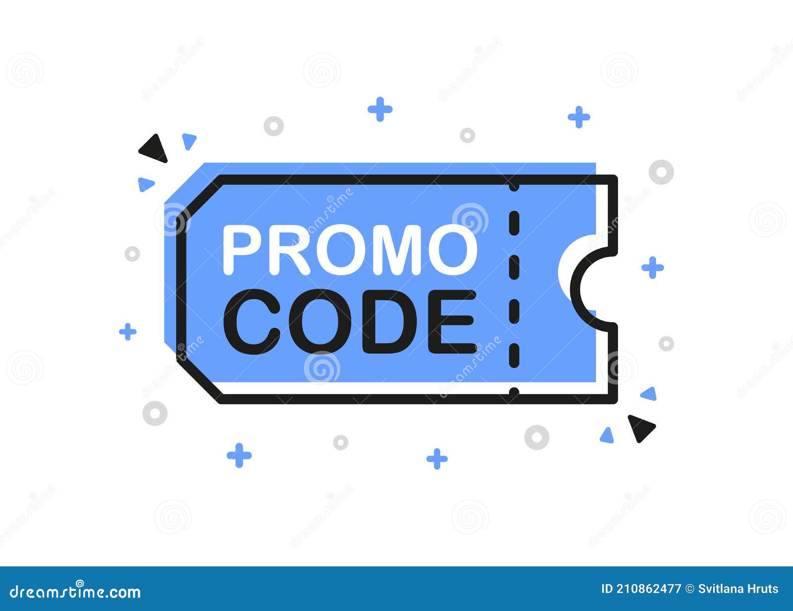 Promo Code, Coupon Code Banner in Flat Design on White Background ...