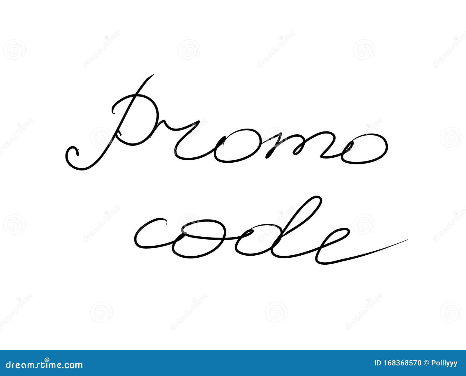 Promo Code Handwritten Text Inscription. Modern Hand Drawing ...