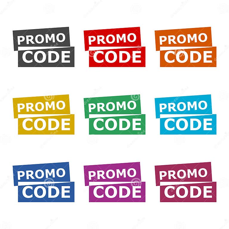 Promo Code Icon or Logo, Color Set Stock Vector - Illustration of ...