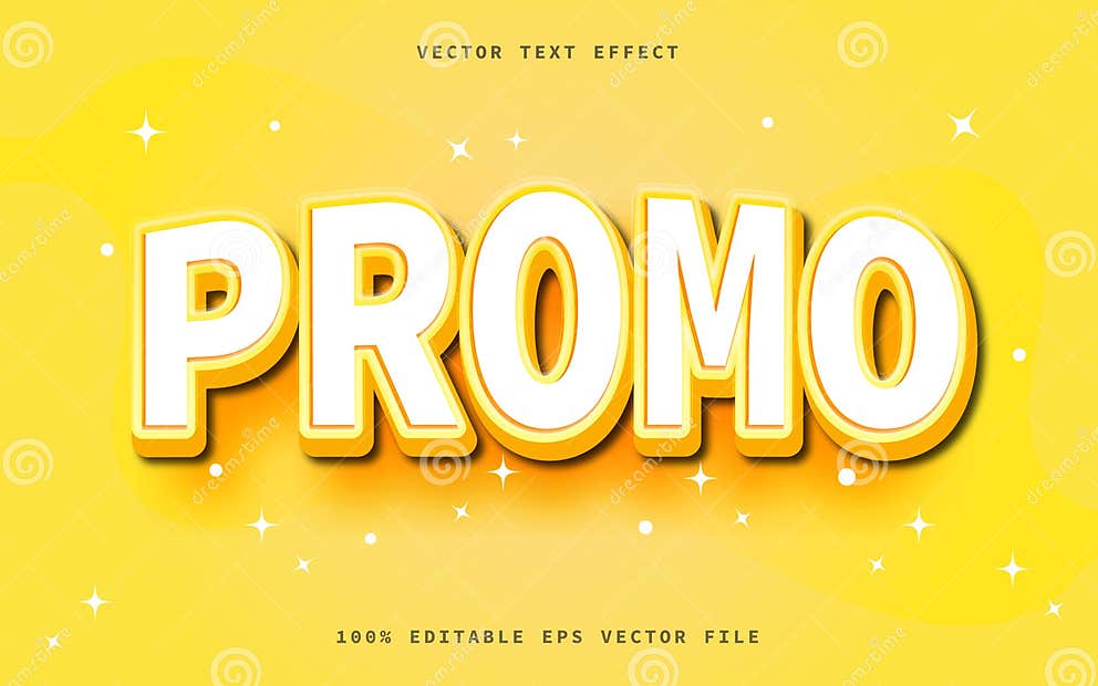 Promo 3d Text Effect Editable Text Stock Illustration - Illustration of ...