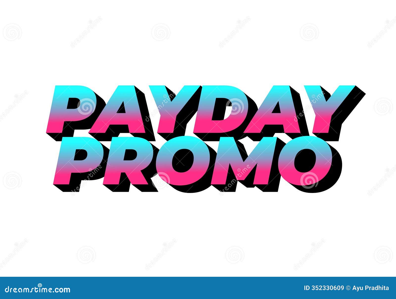 Promo Day, Text Effect in 3 Dimensions Style with Modern Colors, Good ...