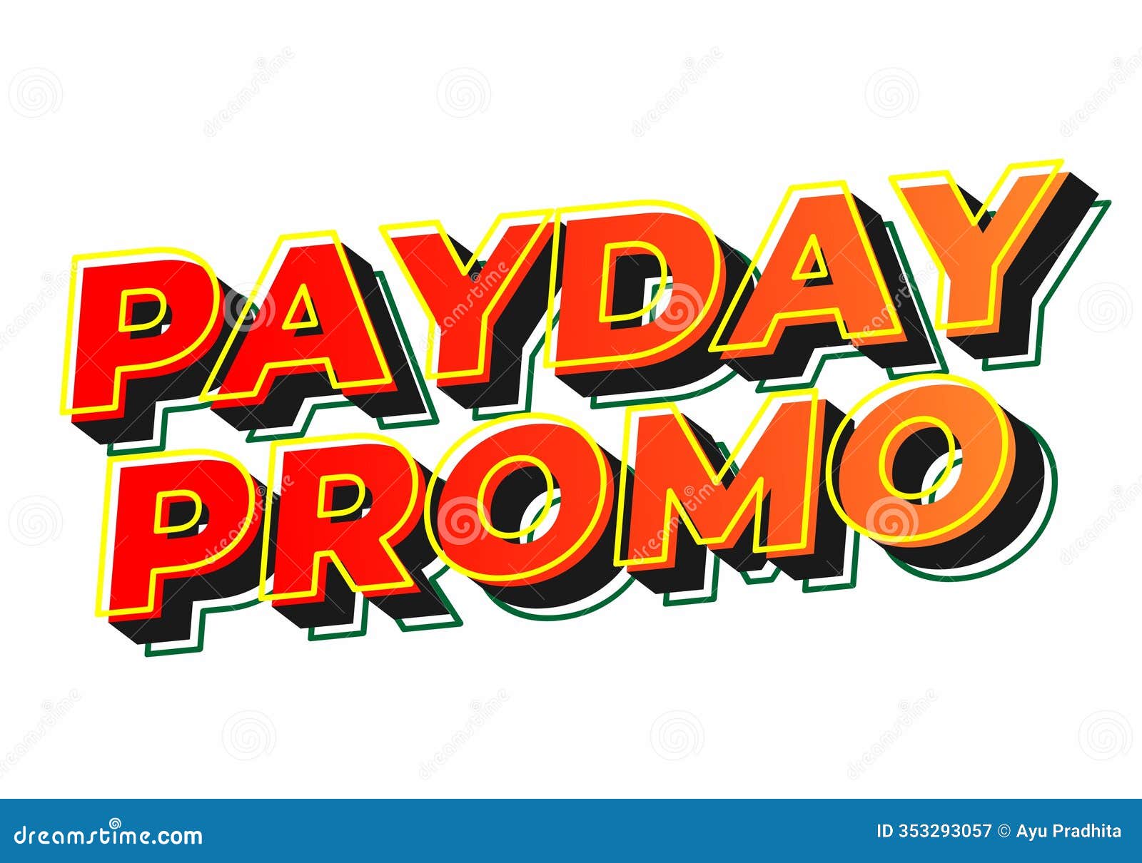 Promo Day, Text Effect in 3 Dimensions Style with Modern Colors, Good ...