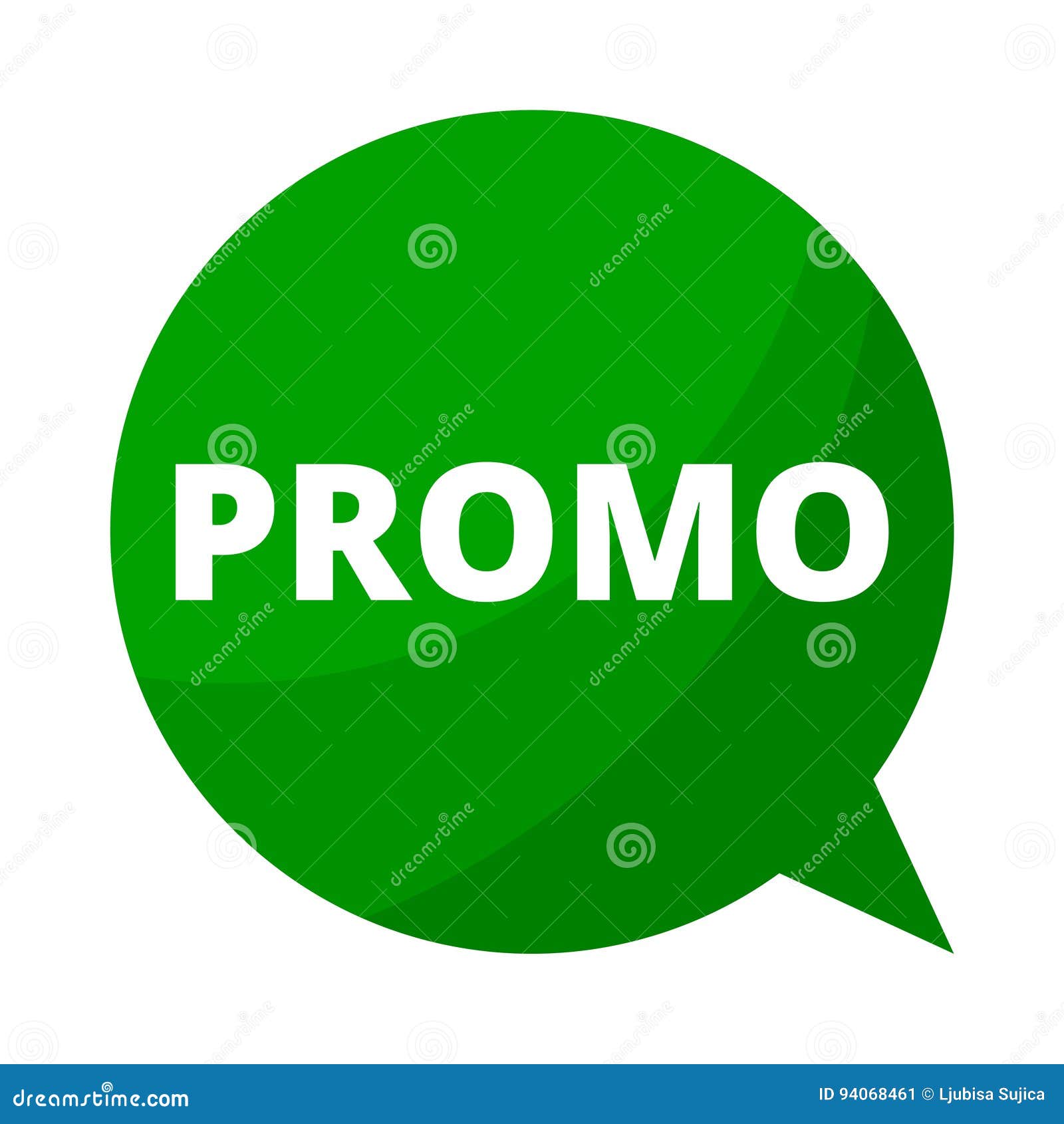 Promo, Green Speech Bubble stock vector. Illustration of celebration ...