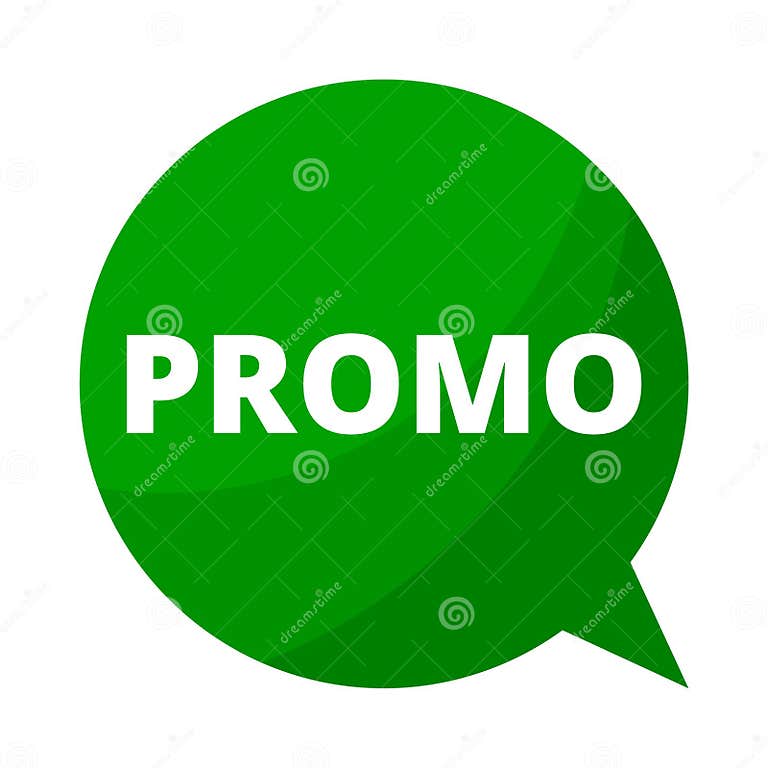Promo, Green Speech Bubble stock vector. Illustration of celebration ...