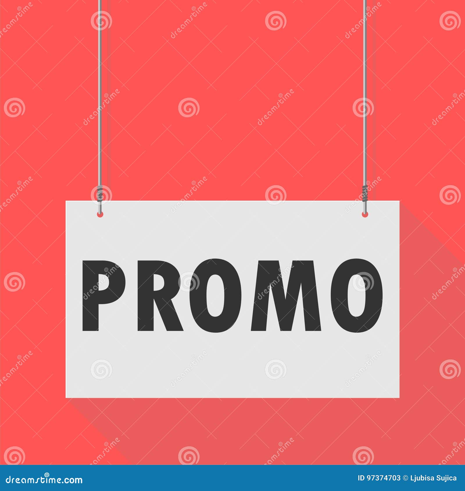 Promo Hanging Sign stock vector. Illustration of icon - 97374703
