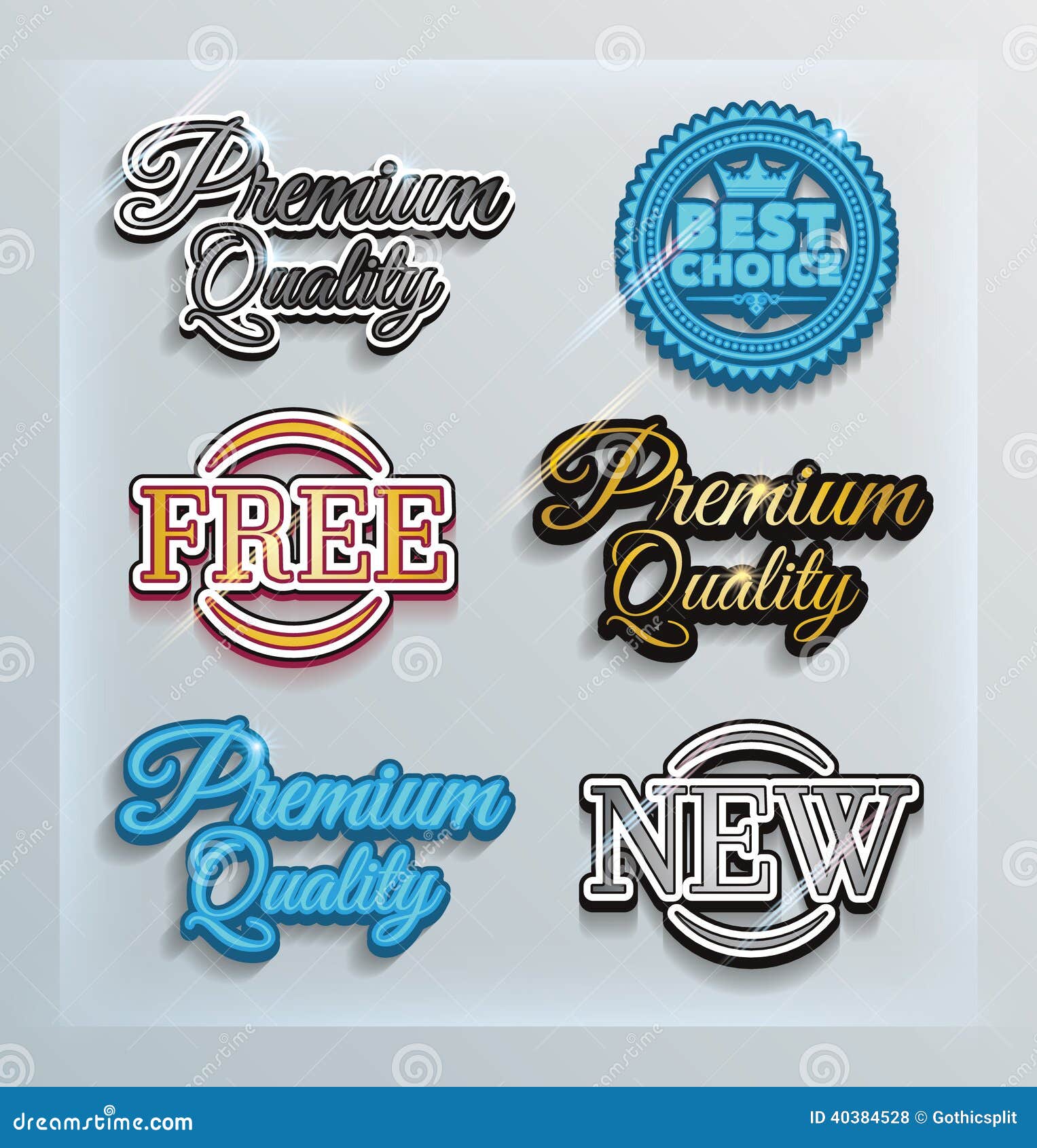 Promo labels stock vector. Illustration of effect, golden - 40384528