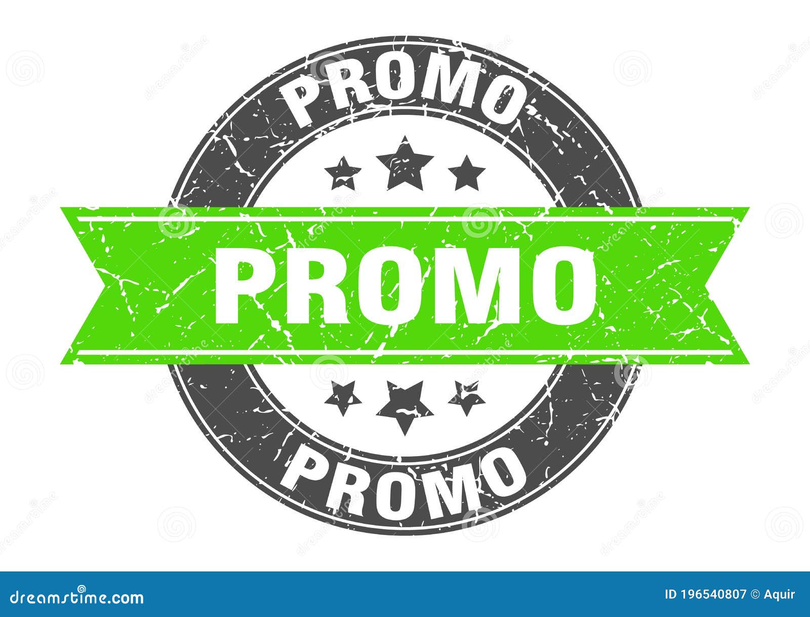 Promo Round Stamp with Ribbon. Label Sign Stock Vector - Illustration ...