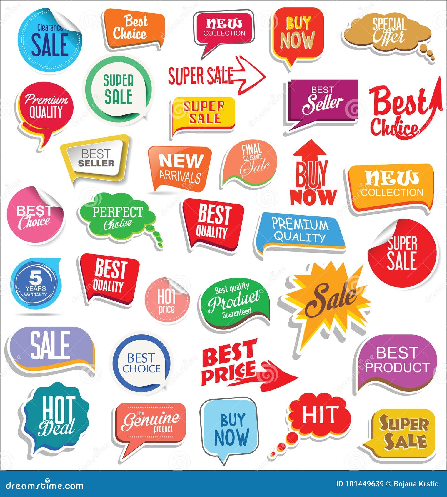 Promo Sale Stickers and Tags Collection Modern Design Stock ...