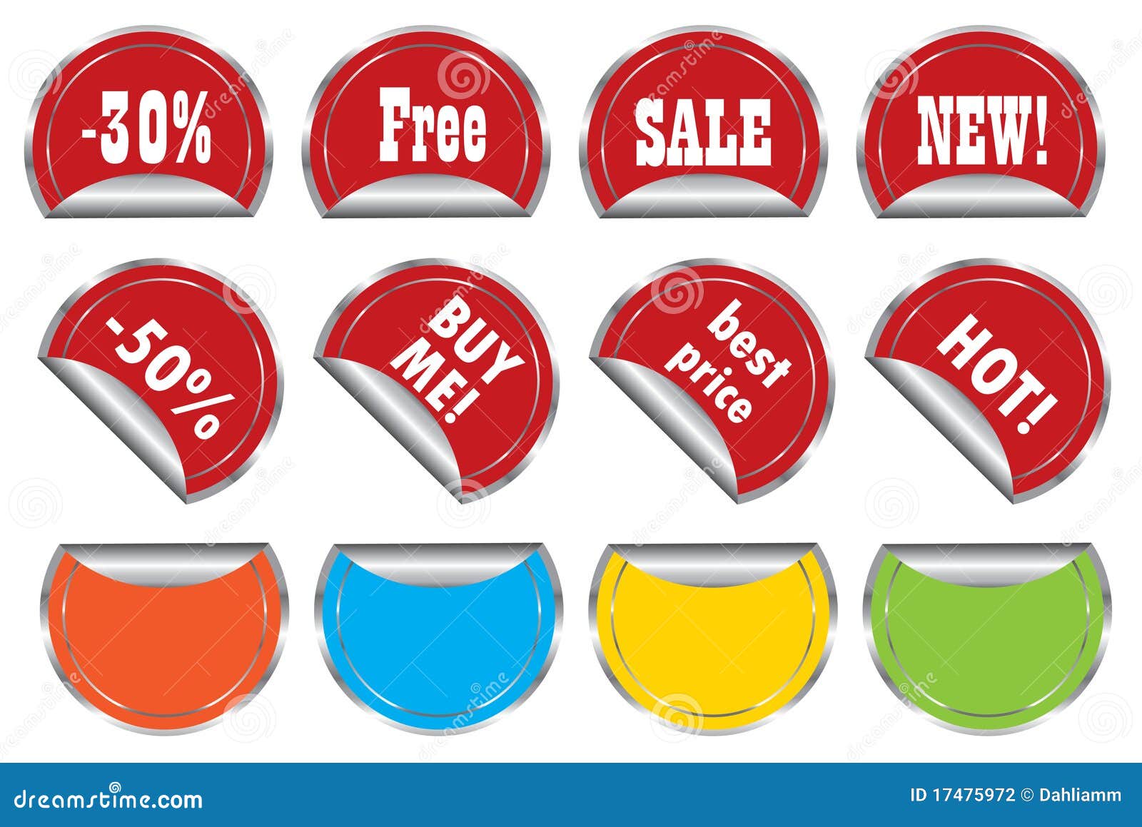 Promo stickers stock vector. Illustration of service - 17475972