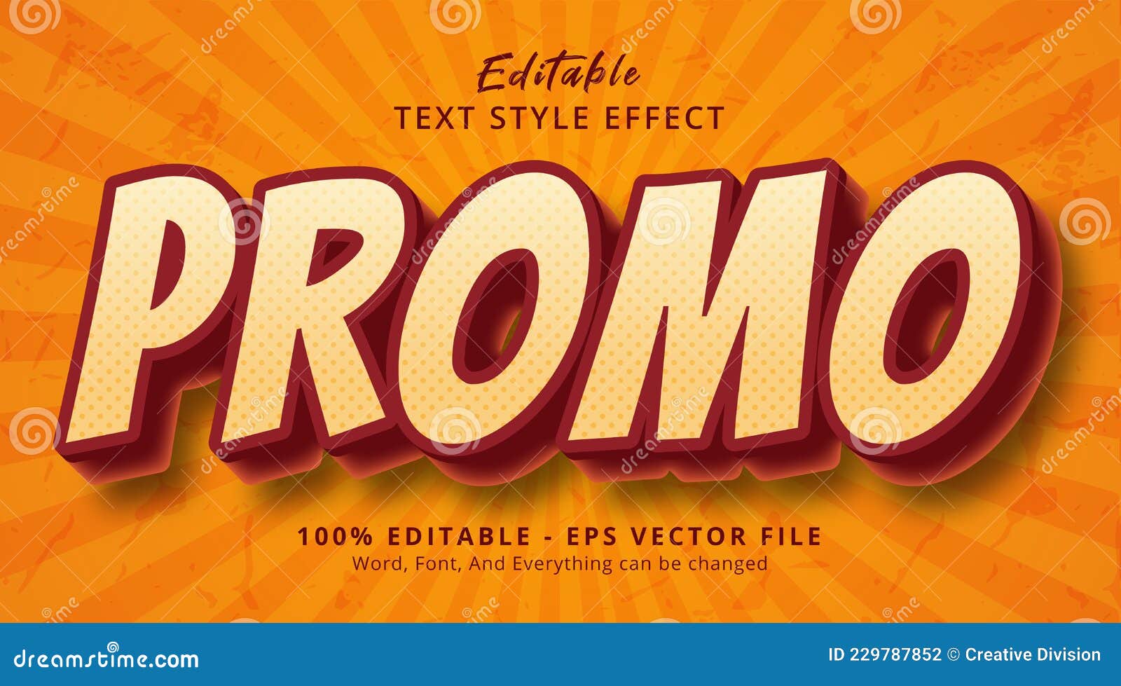 Promo Text on Comic Poster Color Style Effect, Editable Text Effect ...