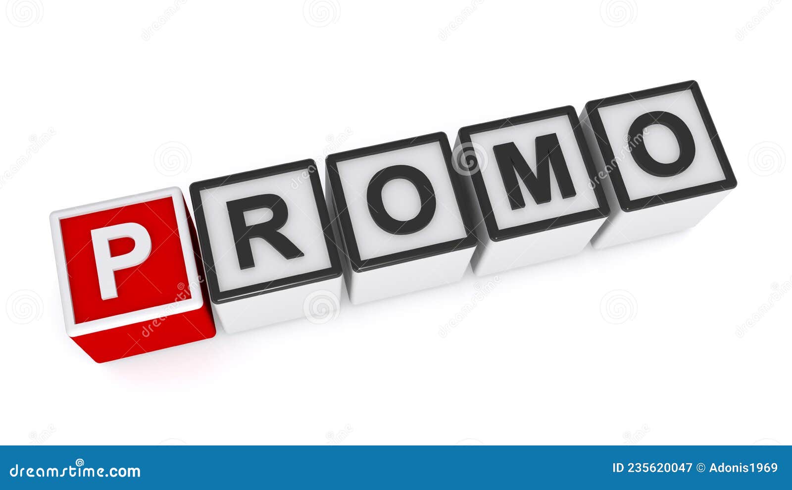 Promo word block on white stock illustration. Illustration of marketing ...