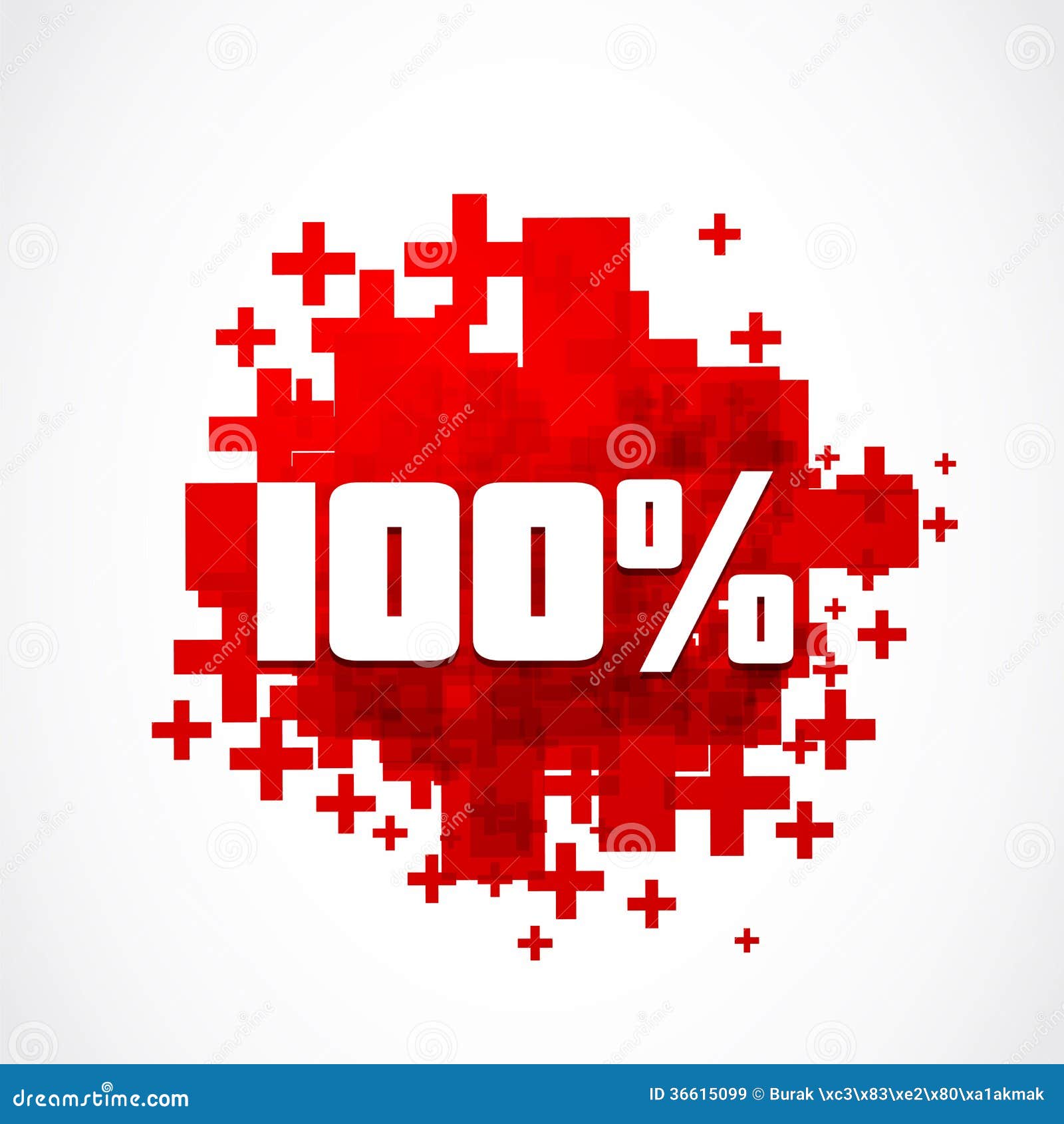 Promoción 100% ilustración del vector. Ilustración de porcentaje - 36615099