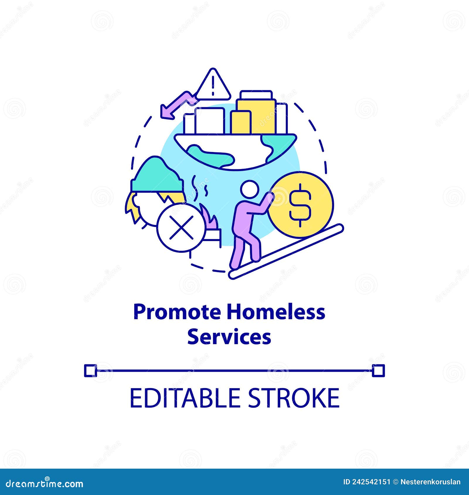 Promote Homeless Services Concept Icon Stock Vector - Illustration of ...