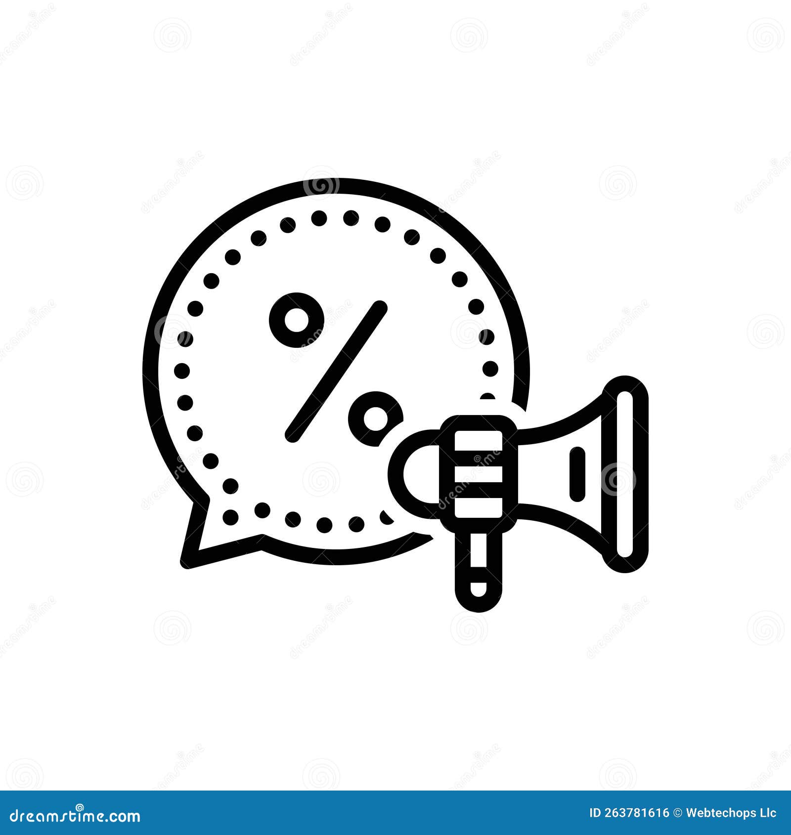 Black Line Icon for Promote, Marketing and Advertising Stock Vector ...