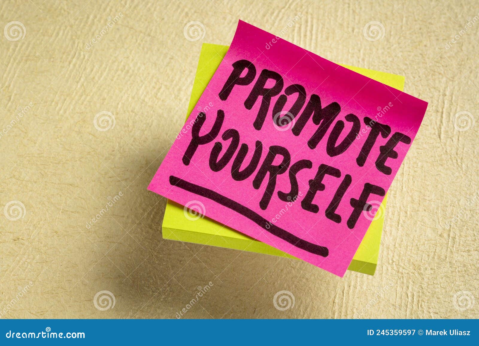 Promote Yourself Reminder Note Stock Image - Image of personal ...