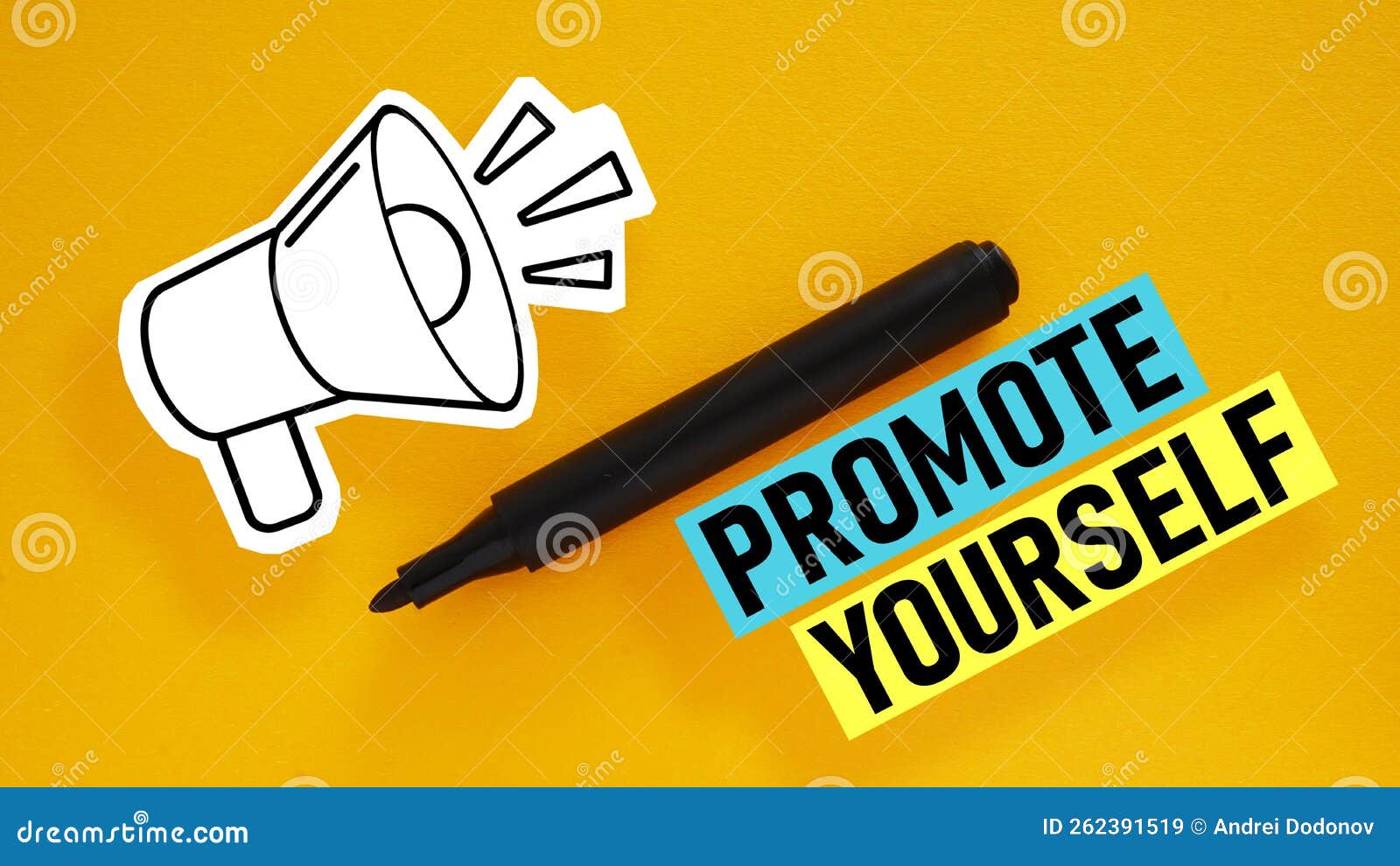 Promote Yourself is Shown Using the Text Stock Image - Image of ...