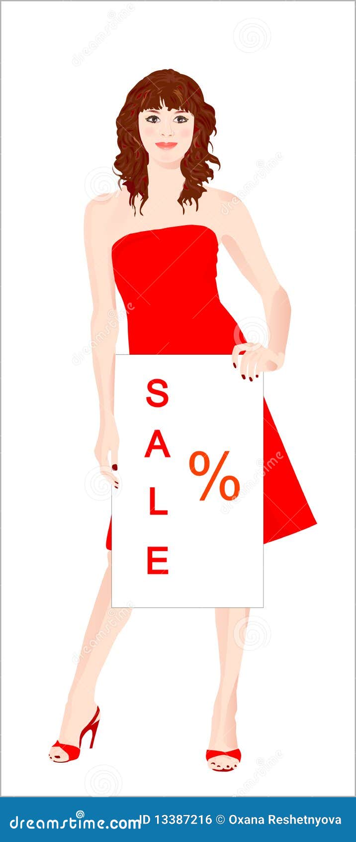 Promoter girl stock vector. Illustration of dress, discount - 13387216