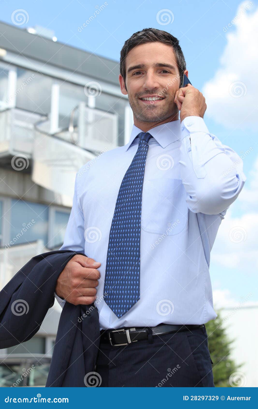 Promoter taking a call stock image. Image of house, caucasian - 28297329
